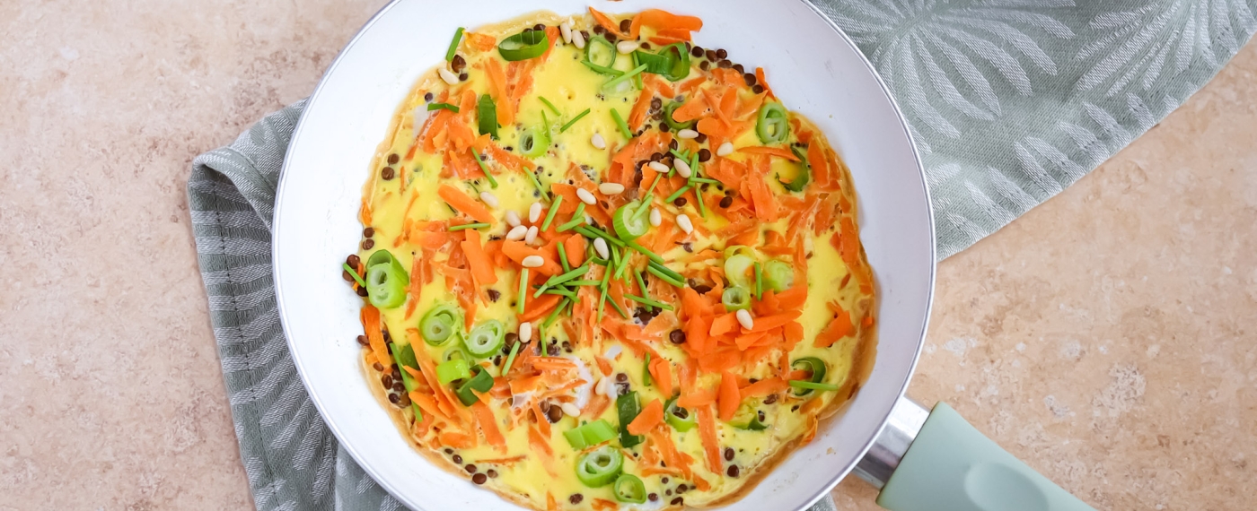 Omelet met wortel & linzen