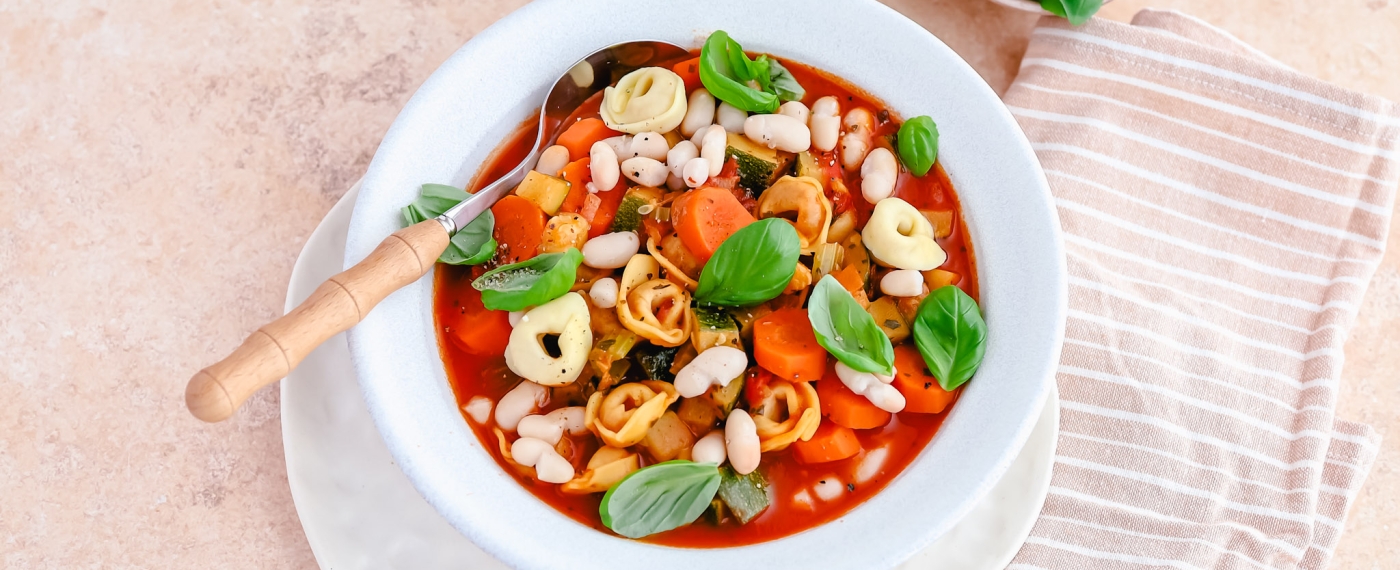 Minestronesoep met tortellini