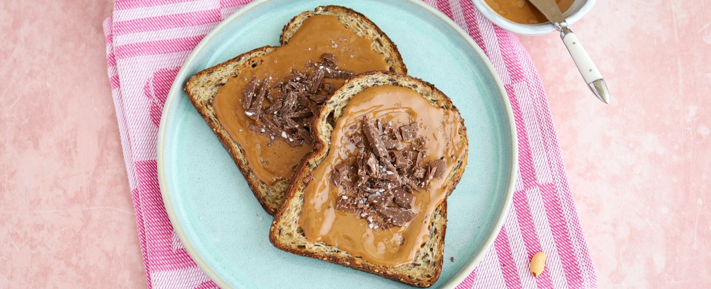 Brood met pindakaas & pure chocolade